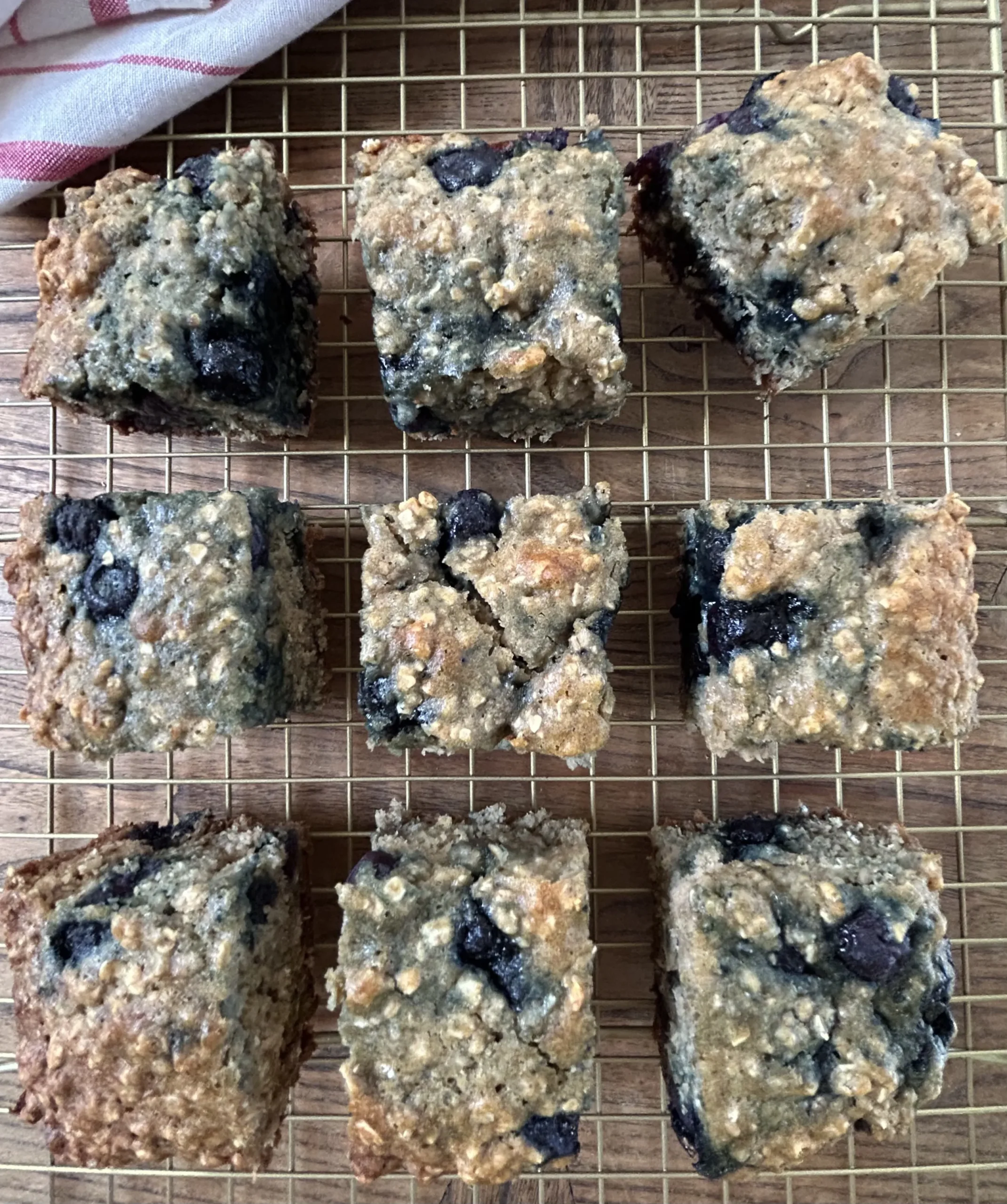 Healthy Baked Blueberry Squares - hello meno